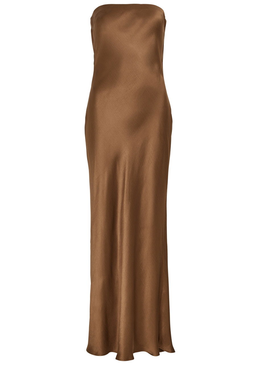 BEC & BRIDGE Moon Dance Strapless Satin Maxi Dress | Endource