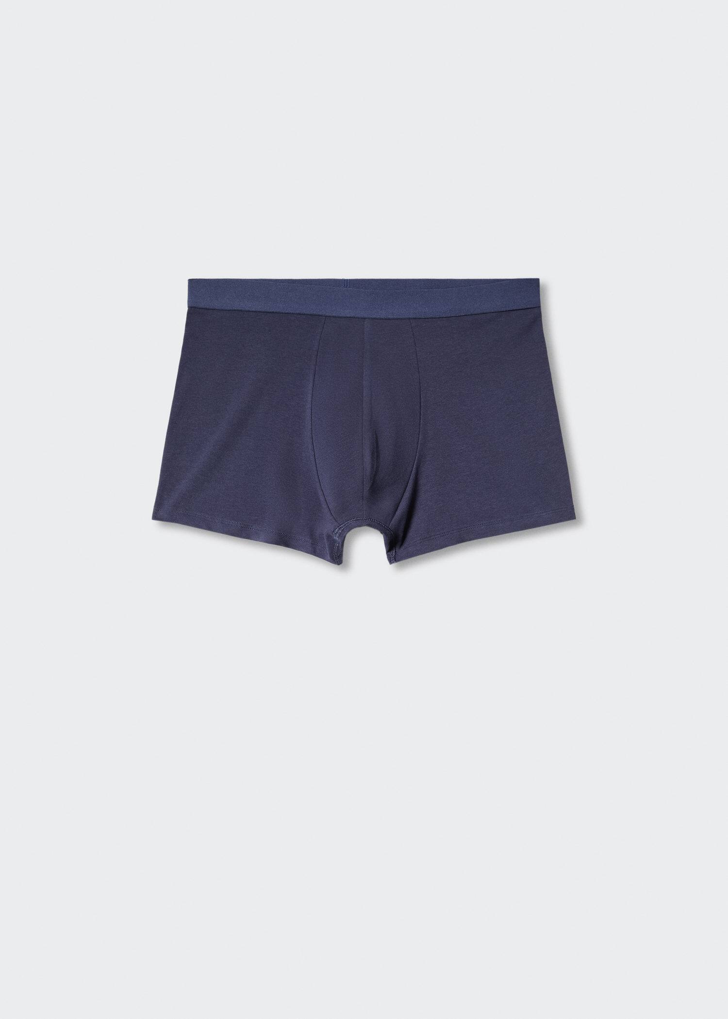 MANGO Cotton Boxer Shorts in Navy | endource