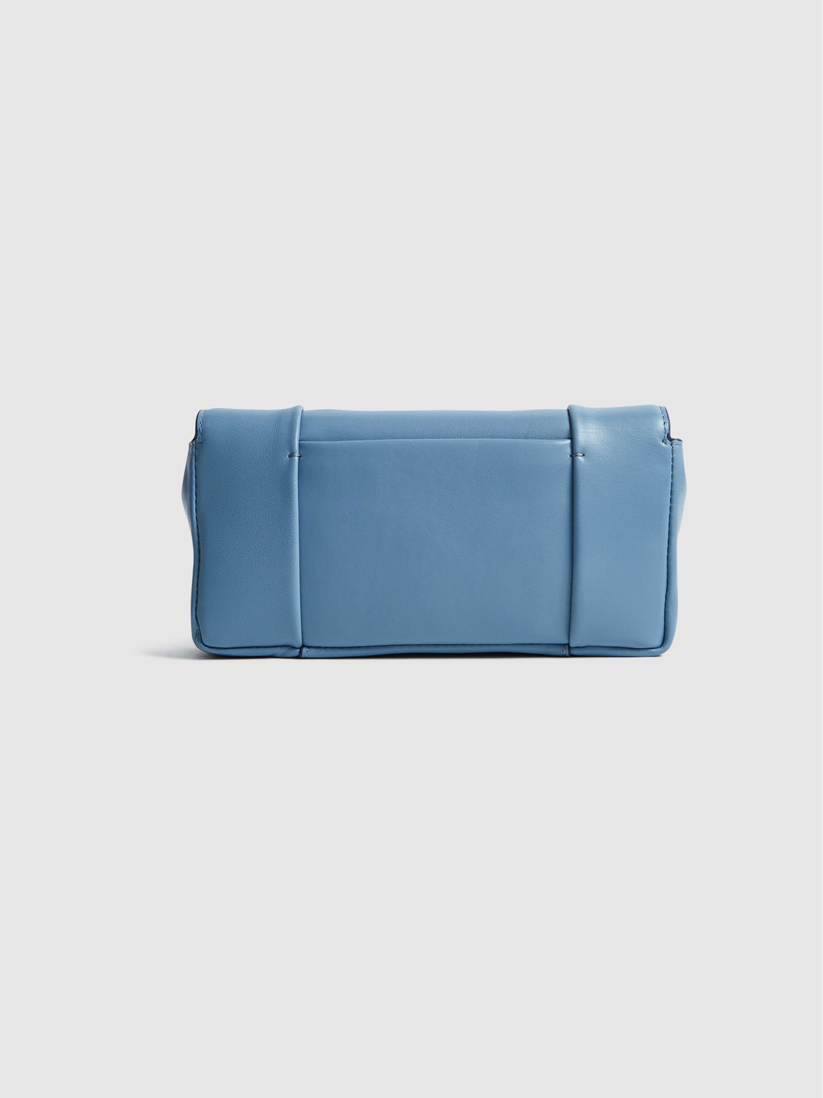 REISS Alma Small Leather Clutch Bag in Black | Endource