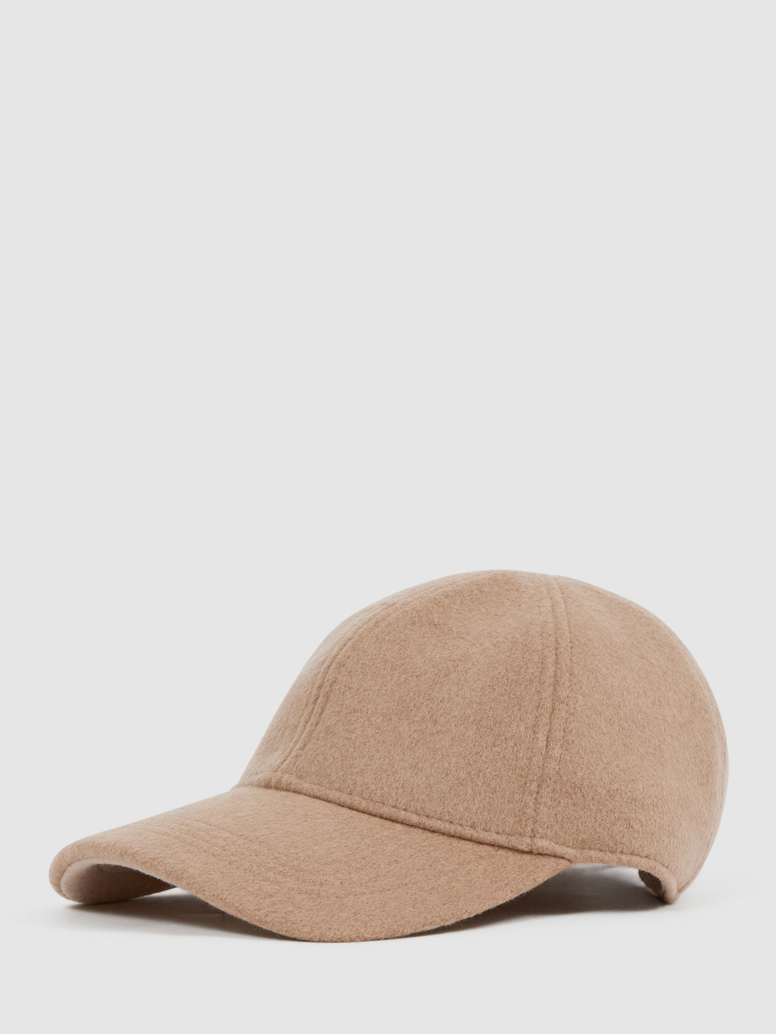 REISS Clark Wool Blend Baseball Cap in Camel/Stone | endource