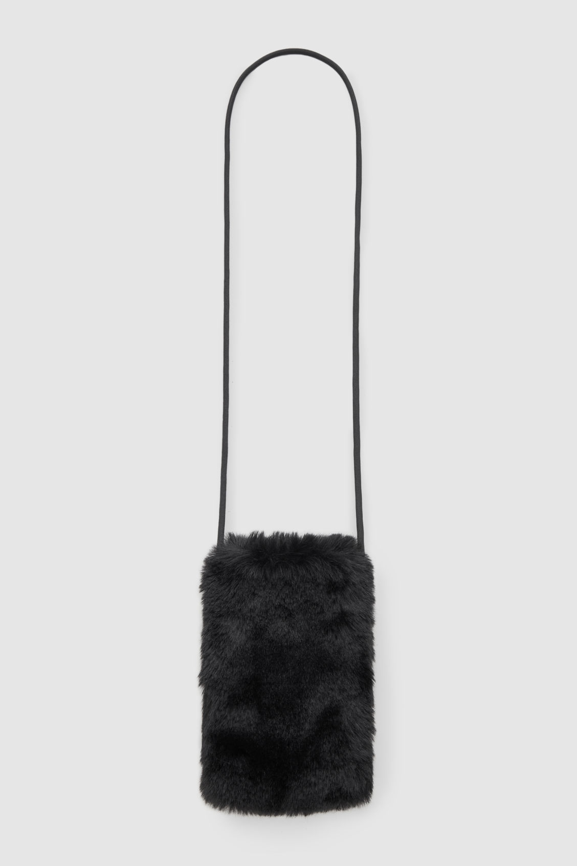 COS Faux-Fur Phone Pouch in BLACK | endource