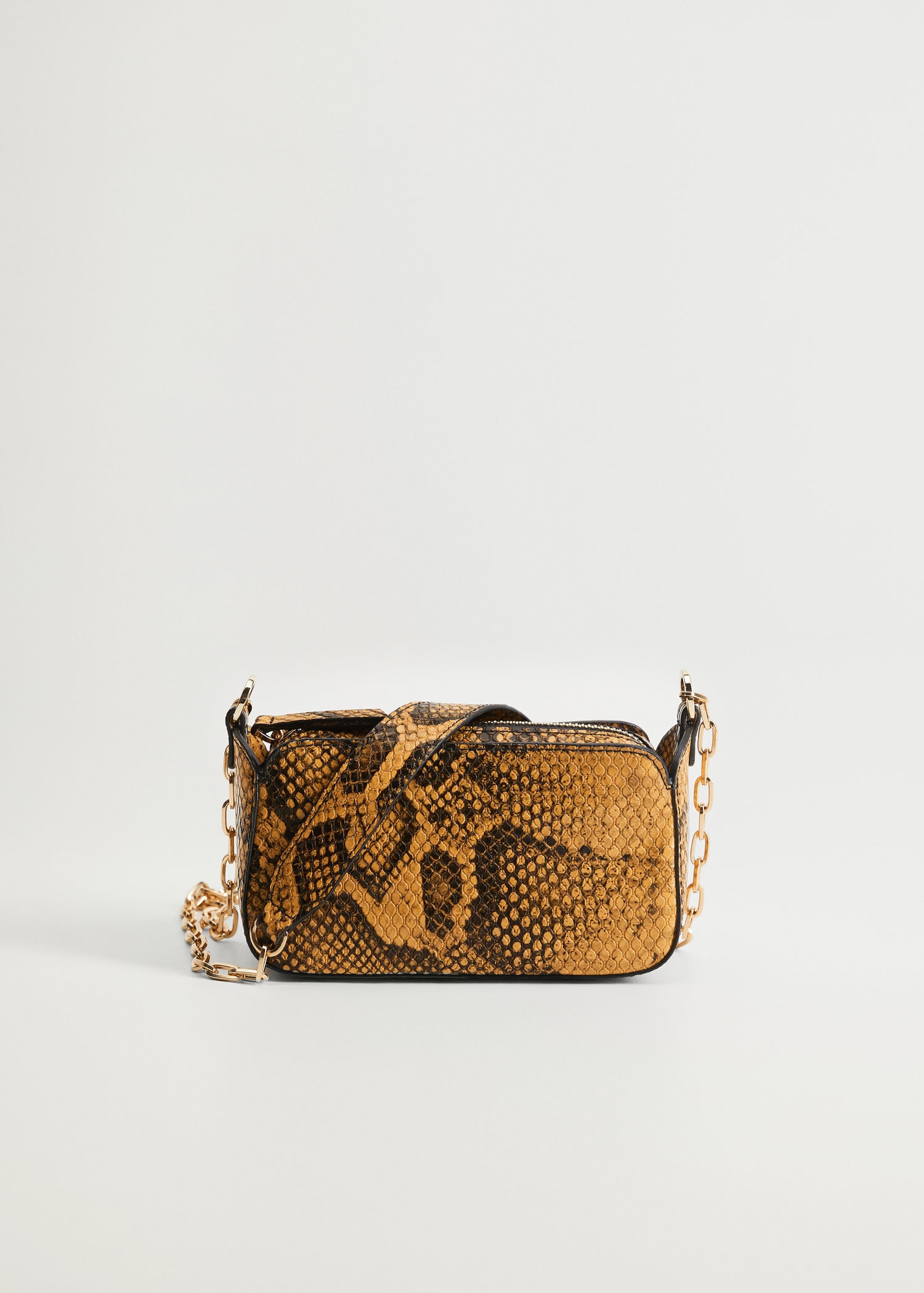 MANGO Snake Effect Mini Bag in Yellow | Endource