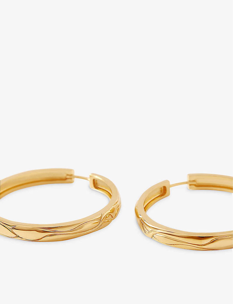 EDGE OF EMBER Victoria Large 18ct Yellow Gold-Plated Recycled Sterling-Silver Hoop Earrings in ...