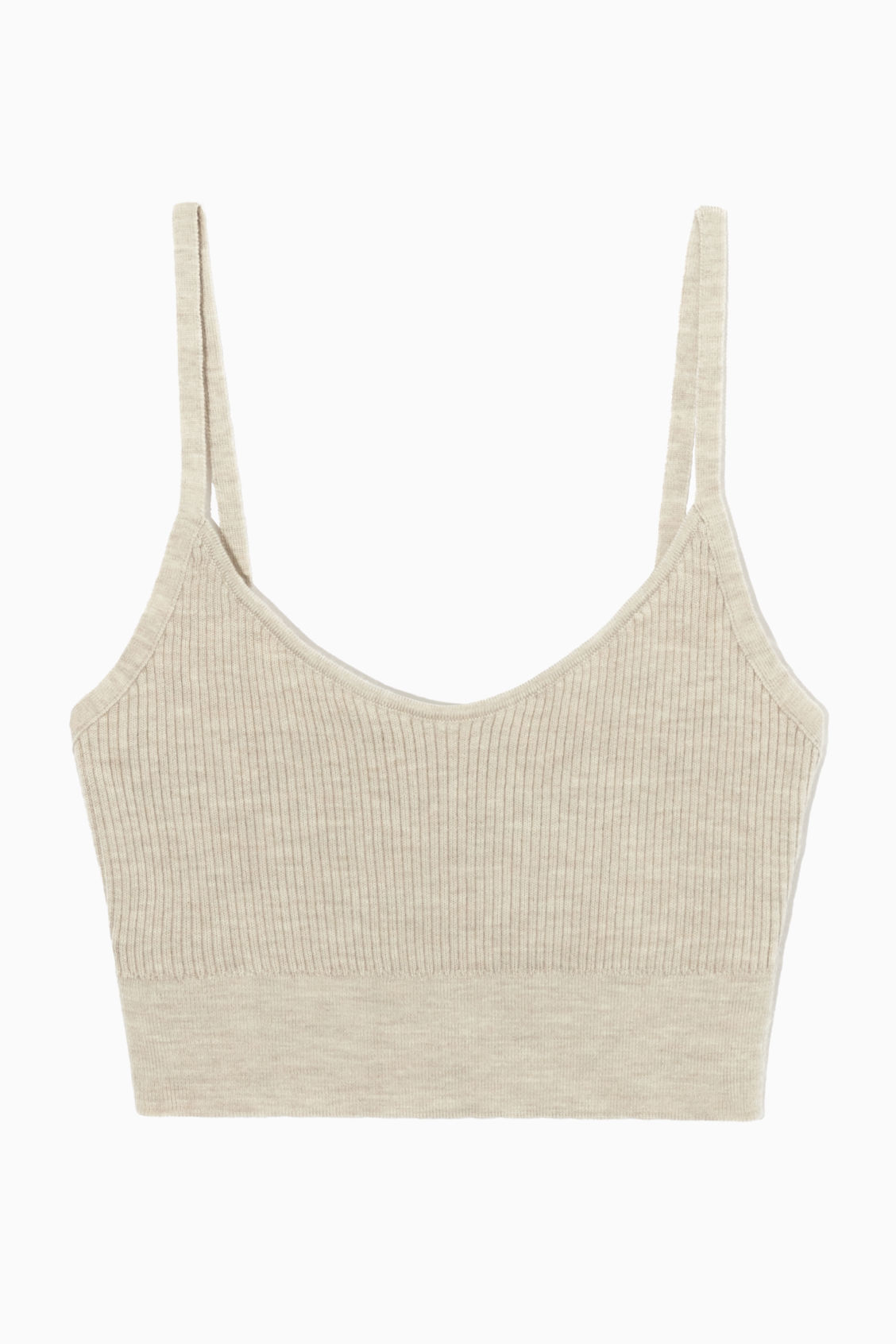 COS Ribbed Wool Bralette in LIGHT BEIGE | endource
