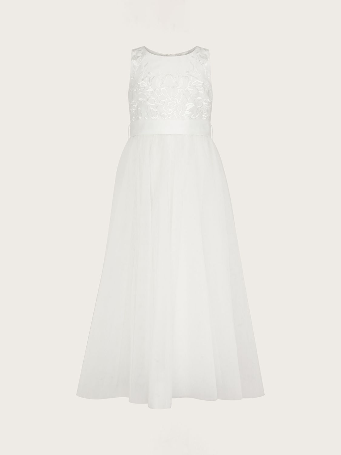 Monsoon Odette Alice Tulle Maxi Dress in Ivory | endource