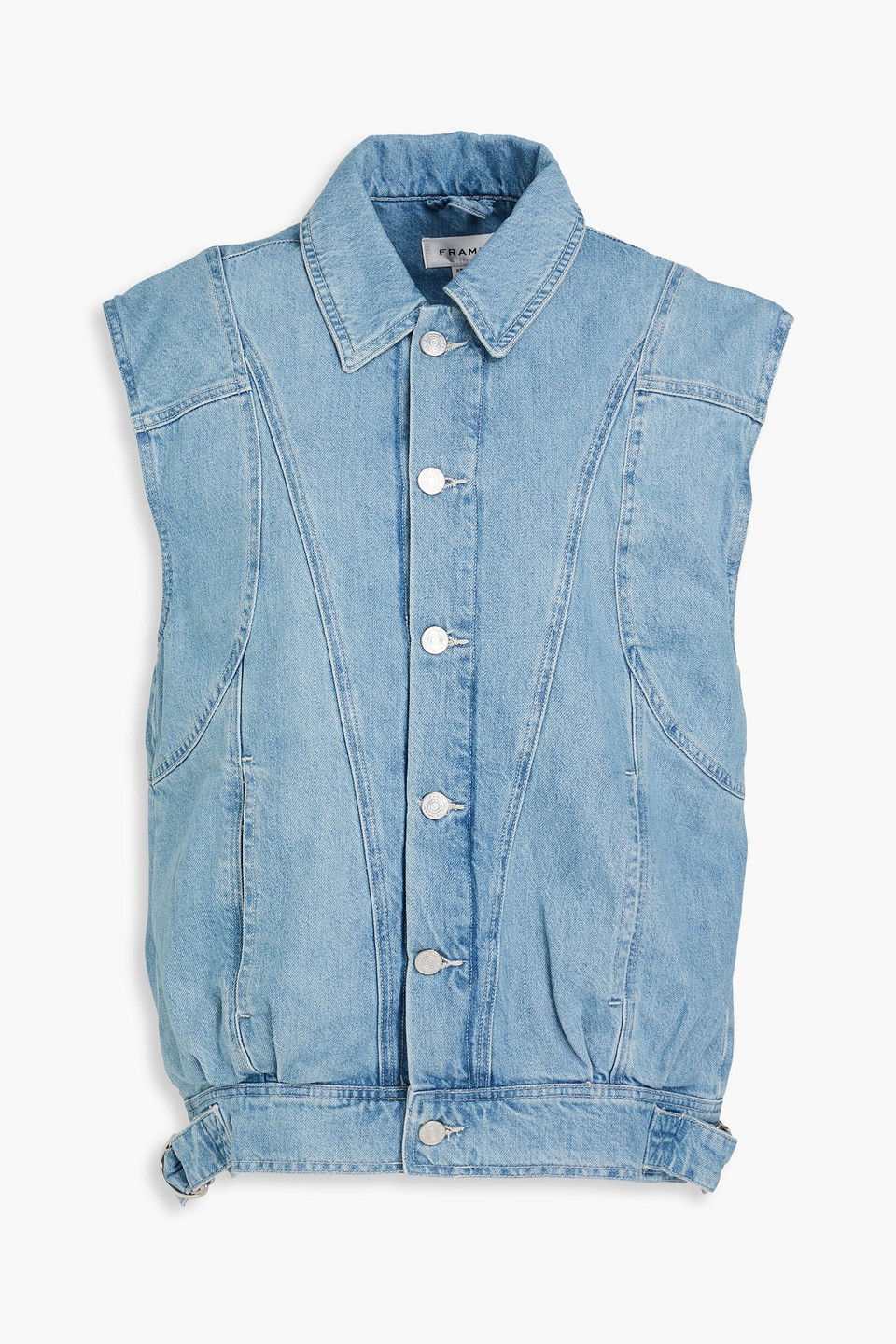 FRAME Angular Denim Vest in Blue | endource