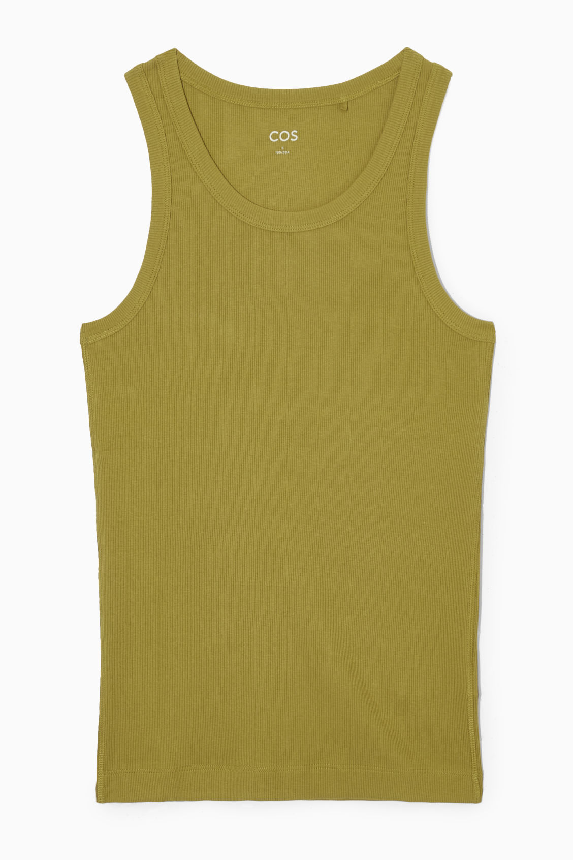 COS Ribbed Tank Top in GREEN | endource