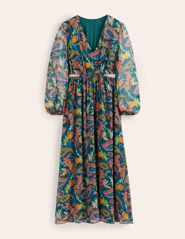 BODEN Cut Out Maxi Dress in Emerald Night, Paradise | endource