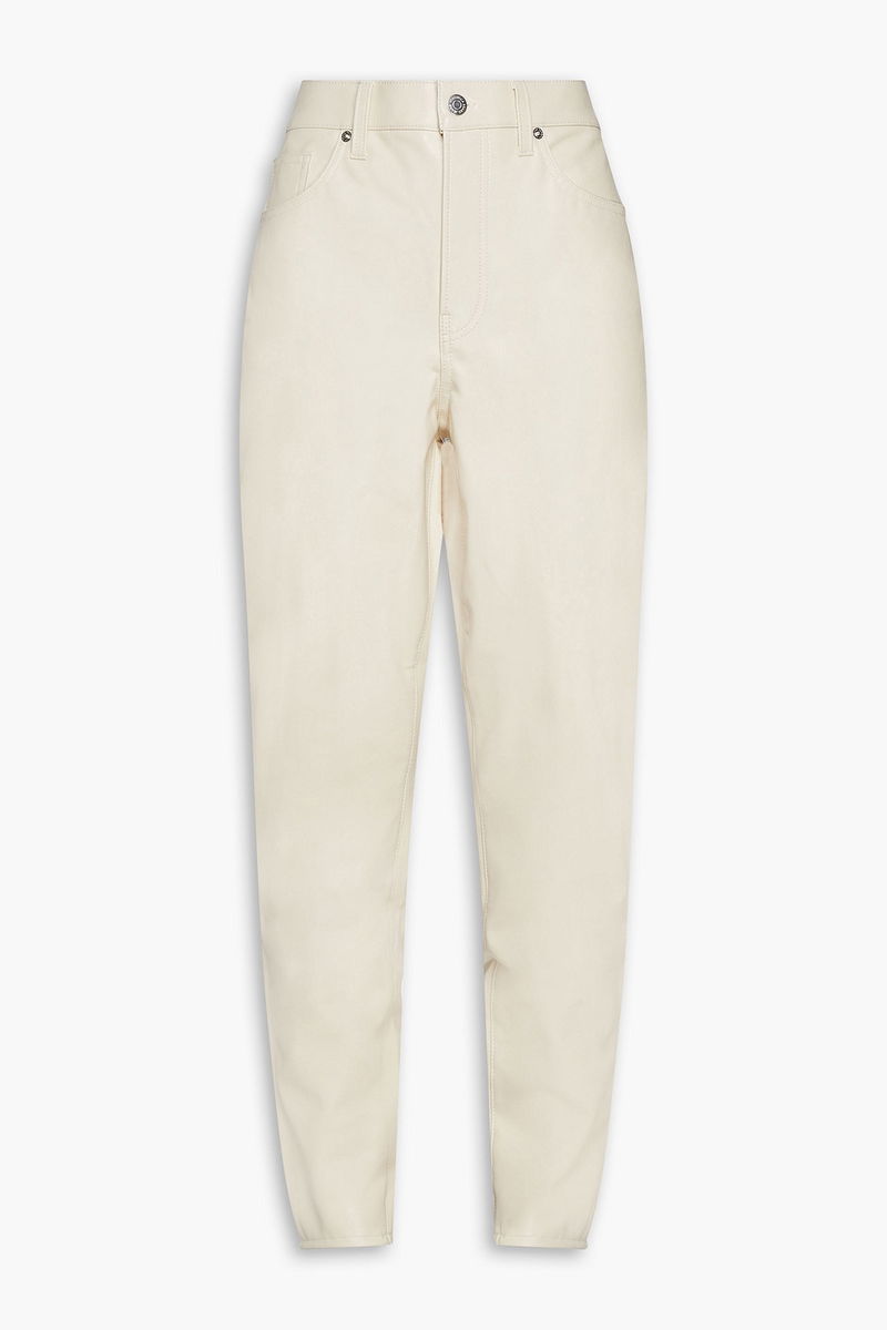 VERONICA BEARD Debbie Coated Tapered Pants in Neutral | Endource