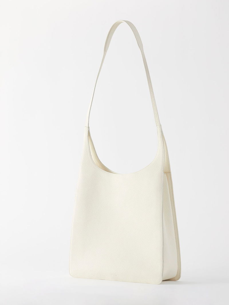 THE ROW Jules Grained-Leather Shoulder Bag in Cream | endource