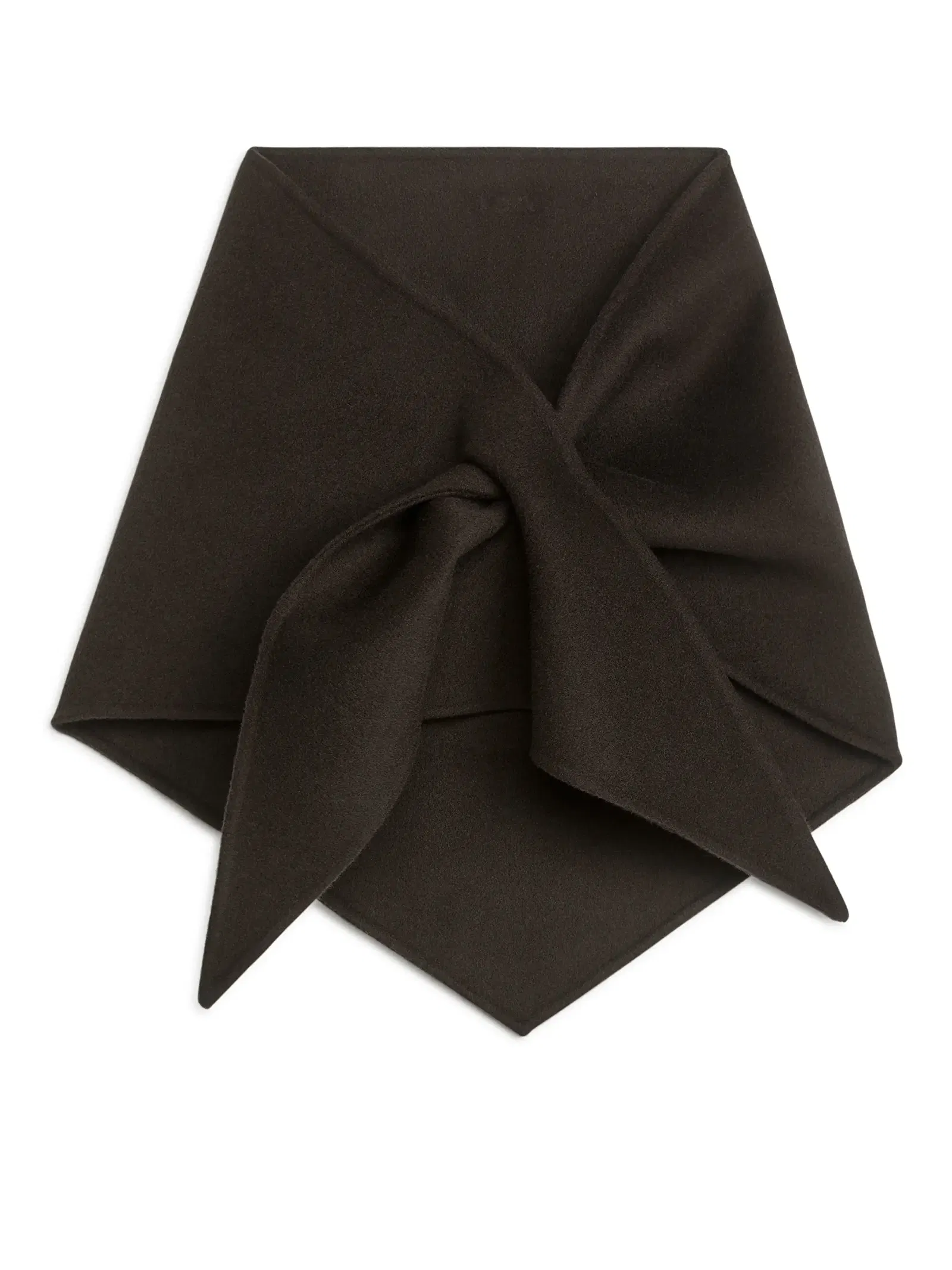 ARKET Triangle Wool Scarf in Dark Brown | Endource