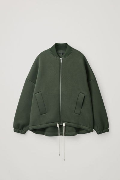 COS Scuba Bomber Jacket in khaki green | Endource