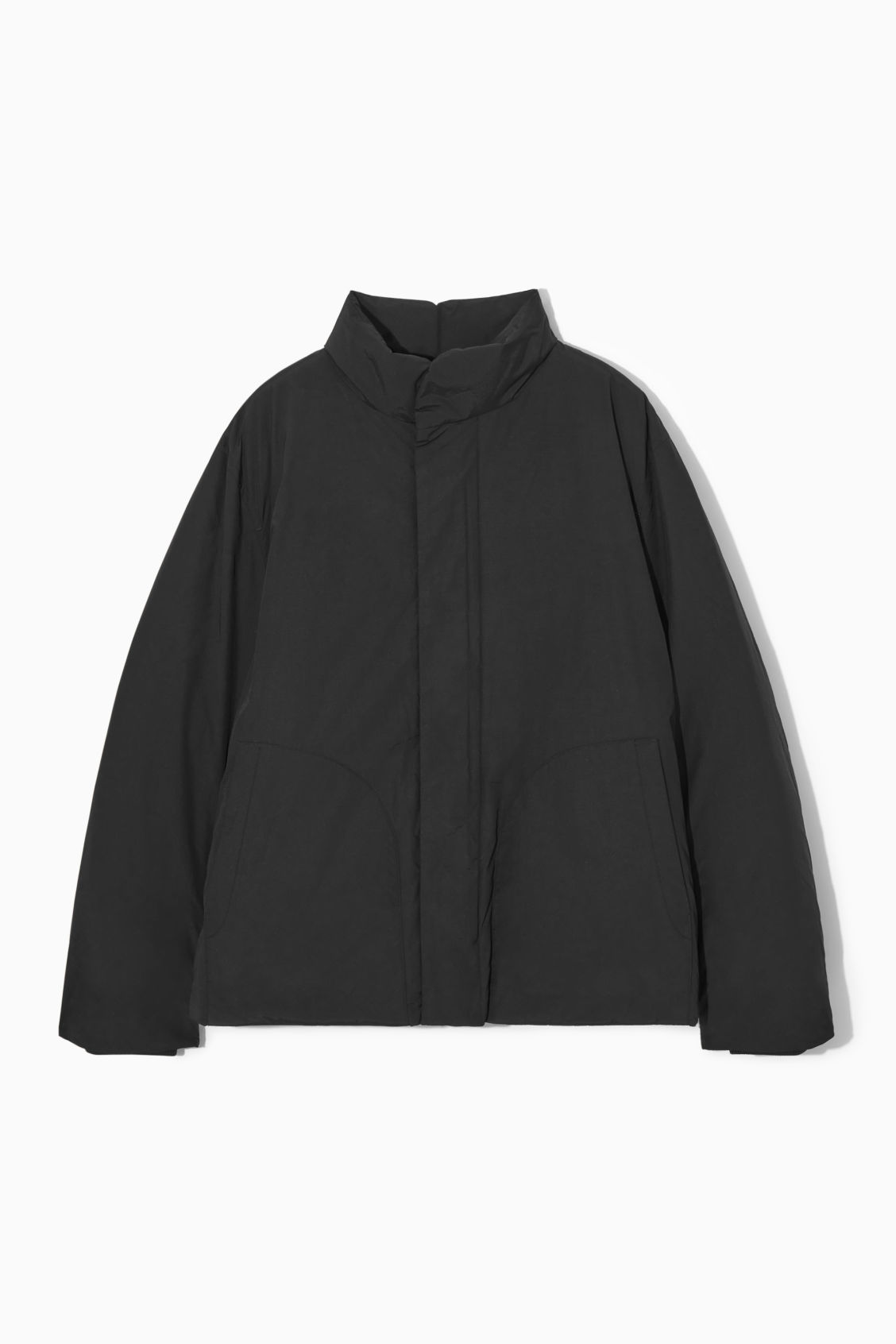 COS Padded Magnetic-Collar Jacket in BLACK | endource