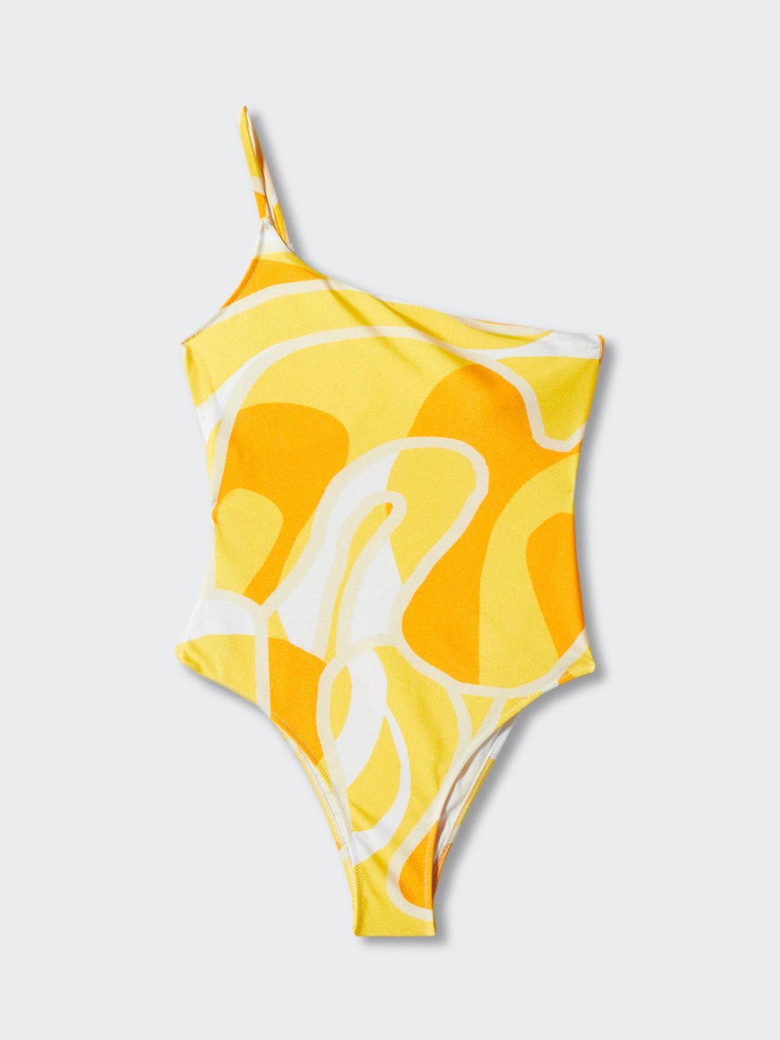 MANGO Arabella Asymmetric One Shoulder Abstract Print Swimsuit in ...