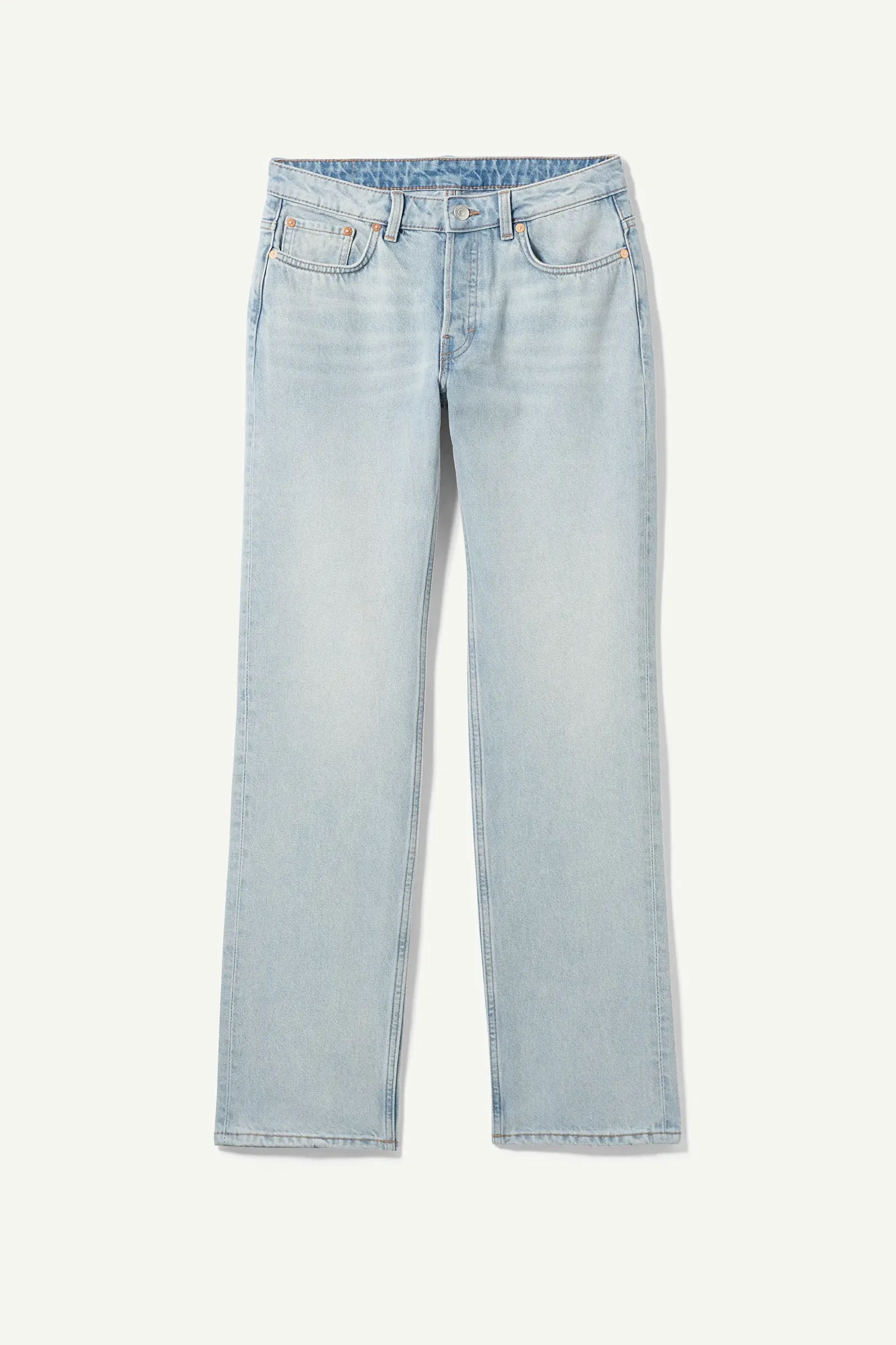 WEEKDAY Pin Mid Straight Jeans in Sleepy blue | endource