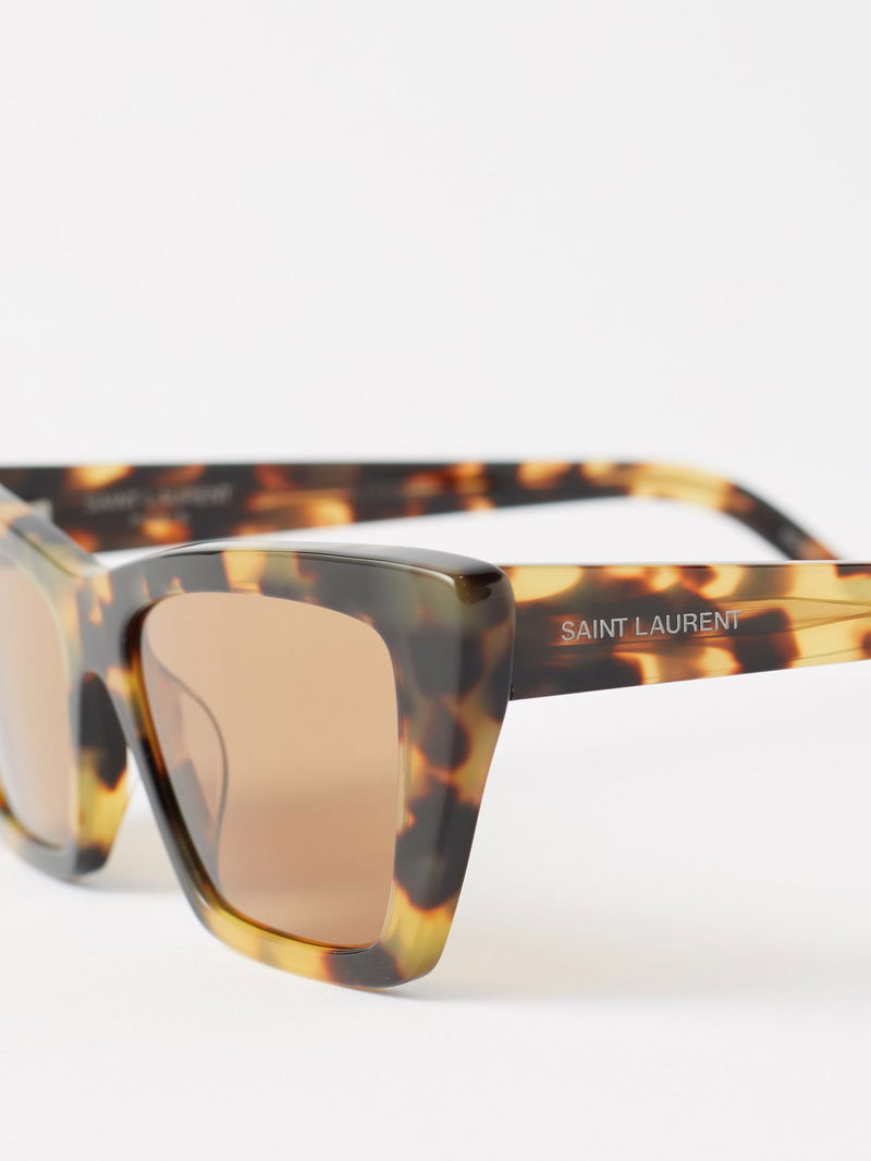 Saint Laurent Mica Cat Eye Tortoiseshell Acetate Sunglasses In Brown