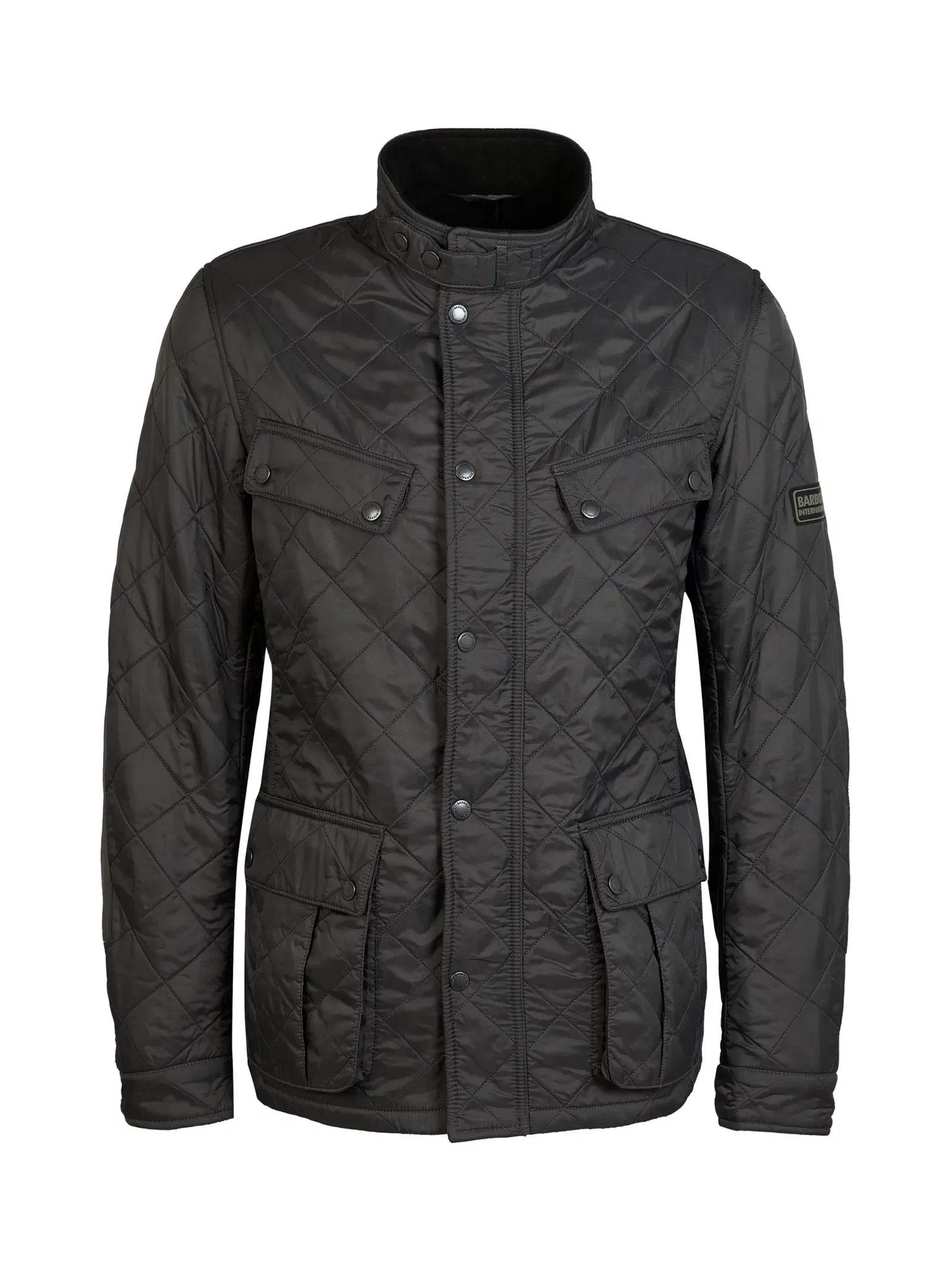 BARBOUR Tourer Ariel Polar Quilted Jacket in Charcoal | Endource