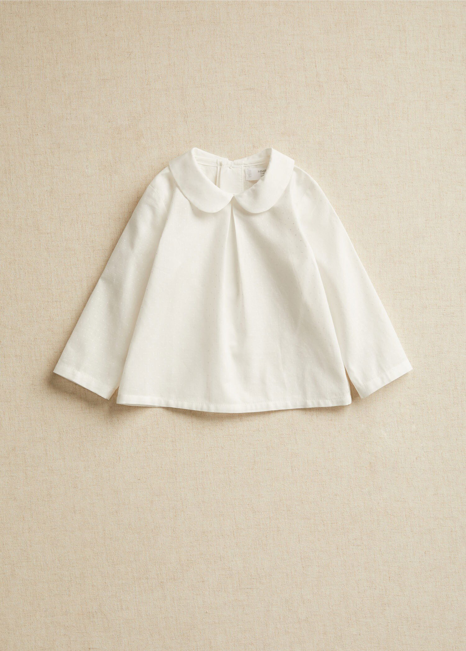 MANGO Double Baby-Collar Shirt in White | Endource