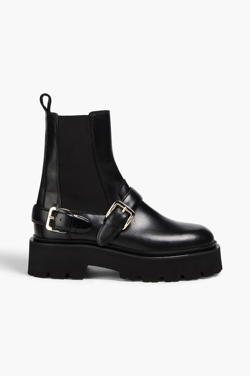 SANDRO Glossed-Leather Chelsea Boots | endource