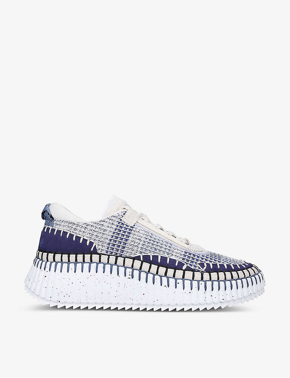 CHLOÉ Nama Embroidered Trainers in BLUE | endource