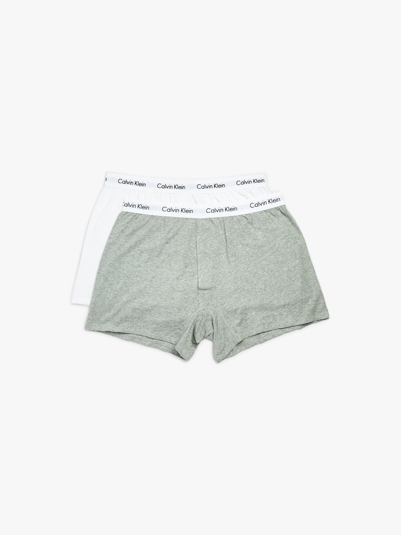 CALVIN KLEIN Boxer Trad 2 Pack in White, Grey Heather | Endource