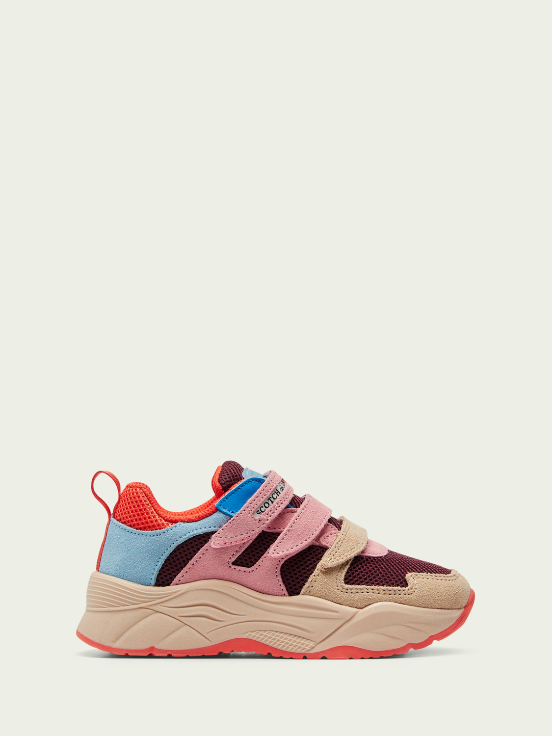 SCOTCH & SODA Celestia Velcro Suede Sneaker in Berry Multi | Endource