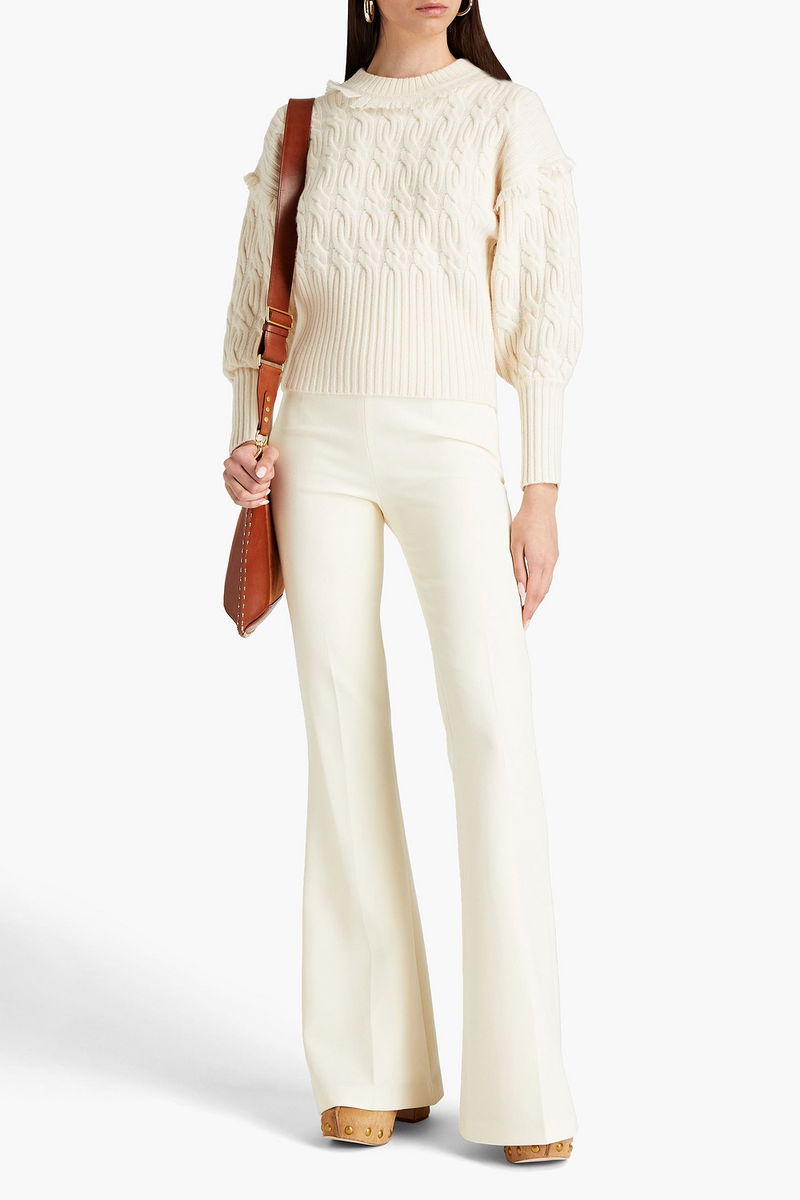 ZIMMERMANN Cable-Knit Wool And Cashmere-Blend Sweater in White | Endource