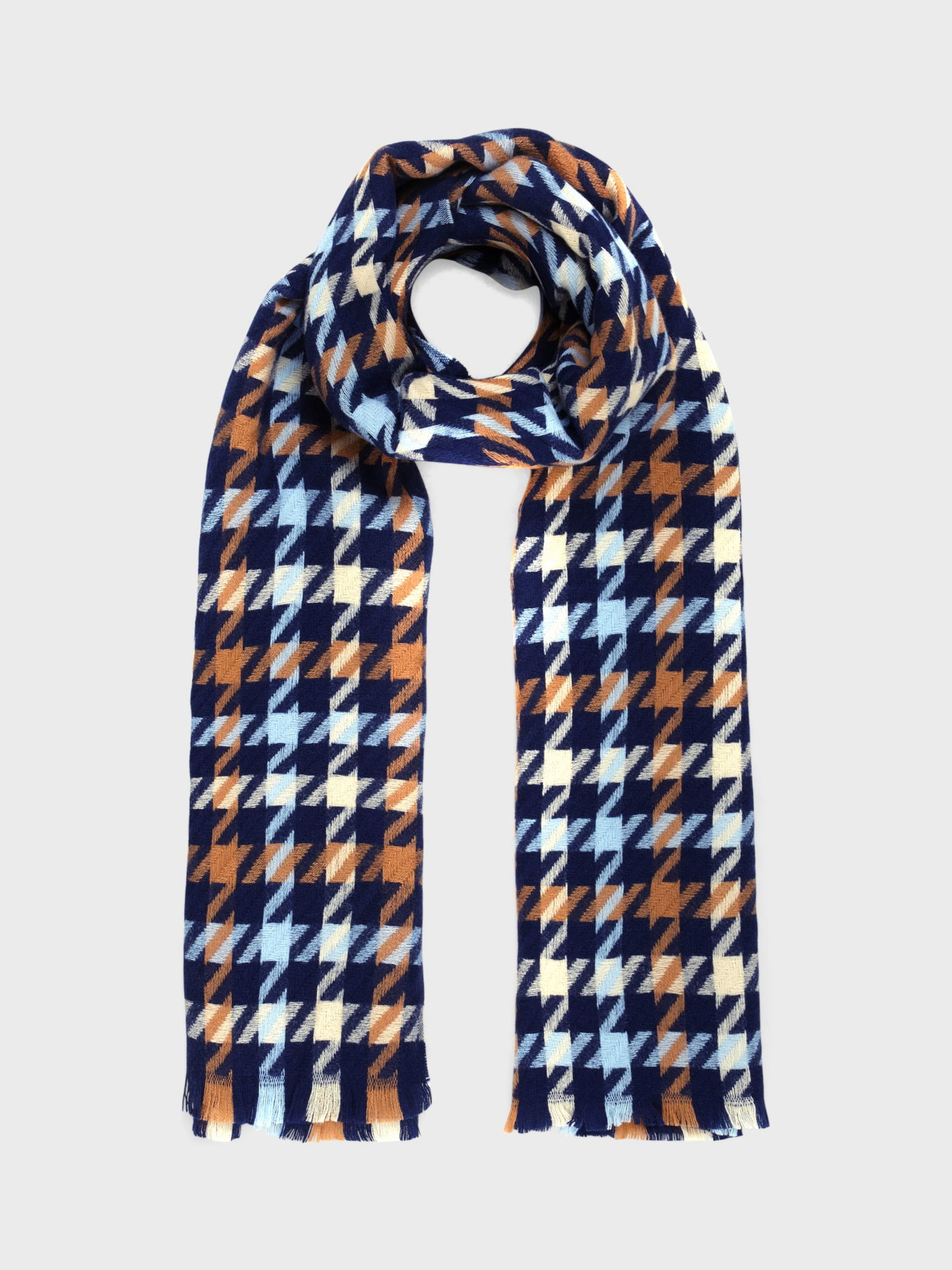 HOBBS Barbara Wool Blend Scarf in Blue/Multi | endource