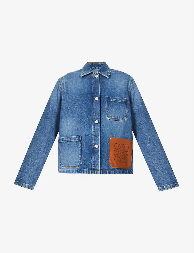 LOEWE Anagram-Patch Denim Jacket in BLUEDENIM | Endource