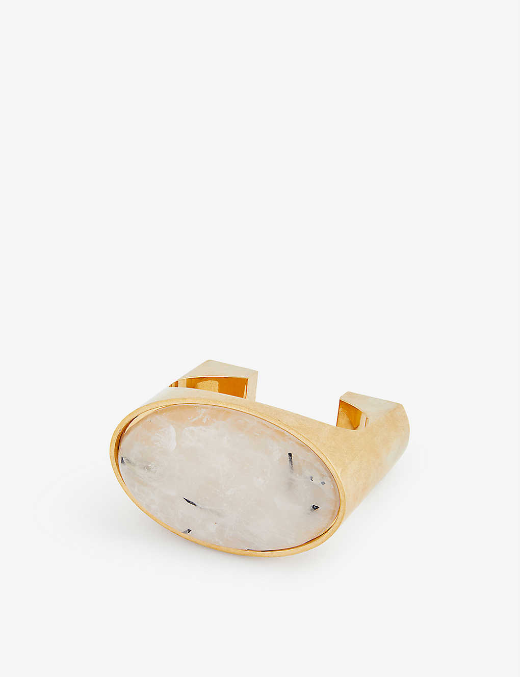 SAINT LAURENT Pierre Over Stone Metal Cuff Bracelet in GOLD | Endource