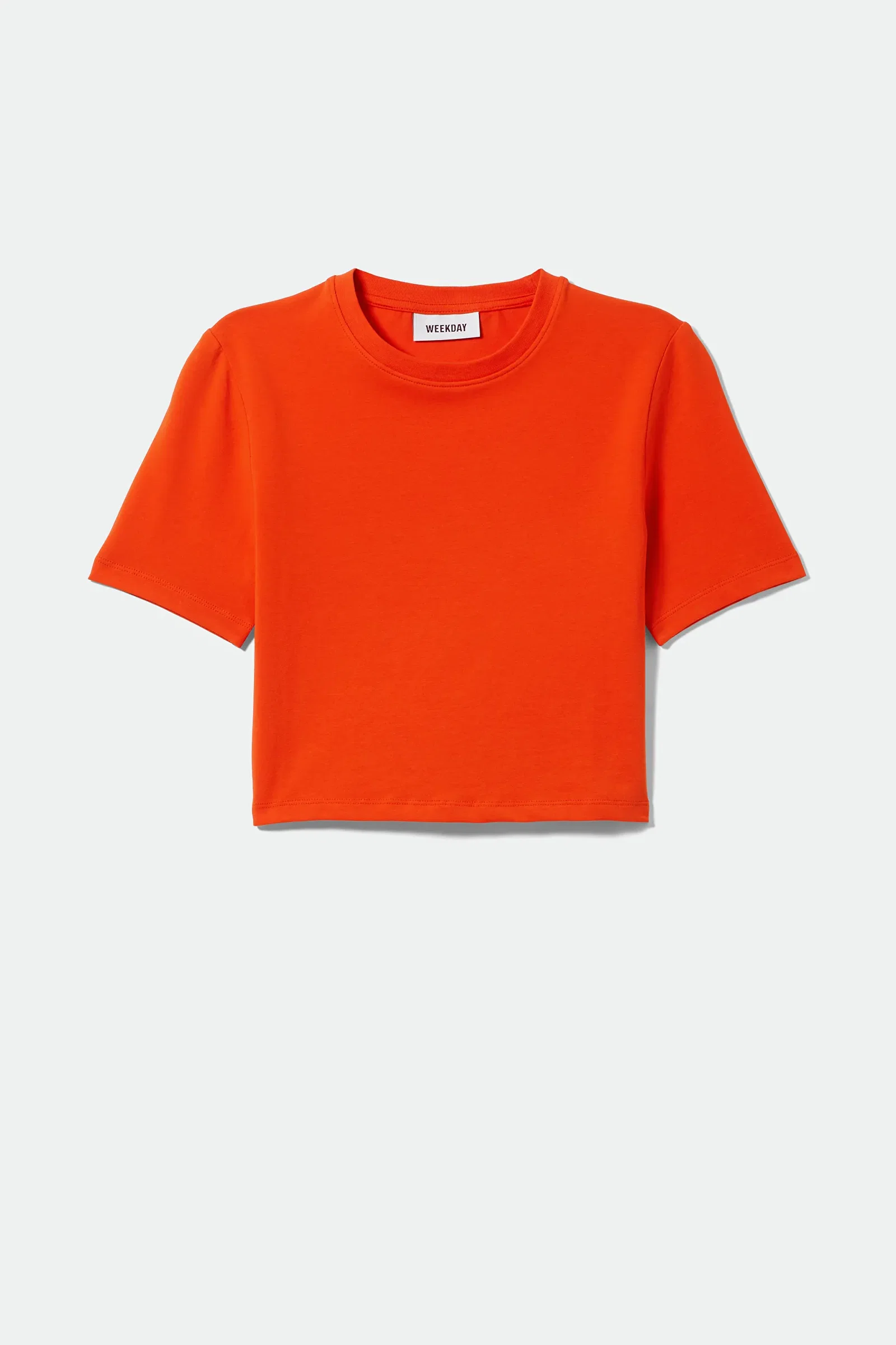 WEEKDAY Mini Crop Top in Bright orange | endource