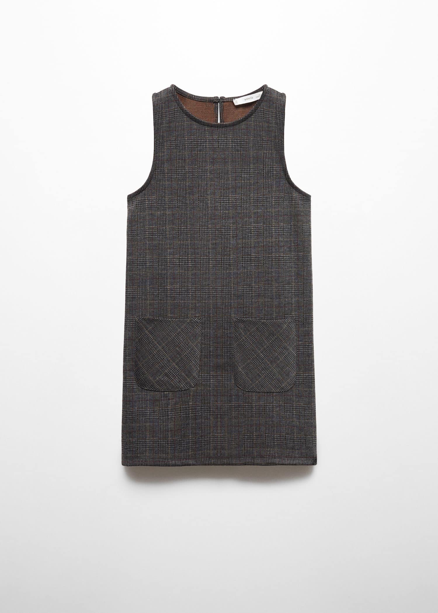MANGO Checked Pinafore Dress in Grey | Endource