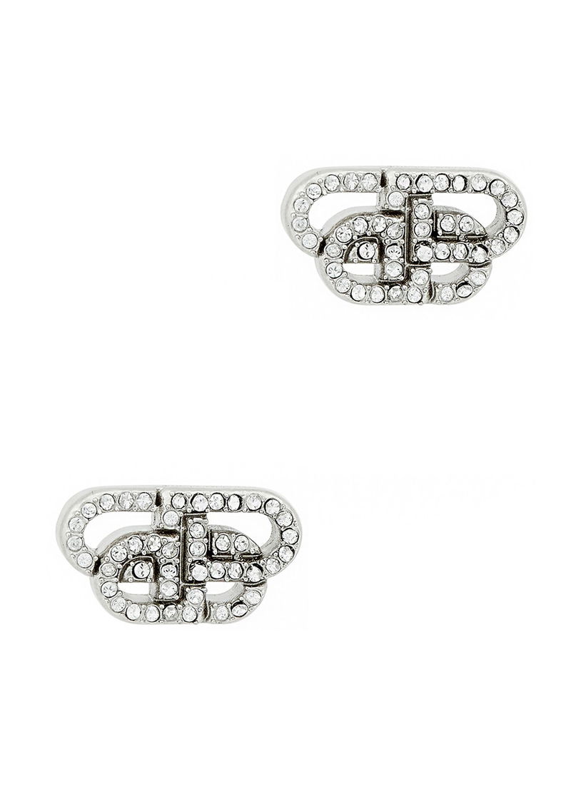 BALENCIAGA BB XS Crystal-Embellished Stud Earrings | endource