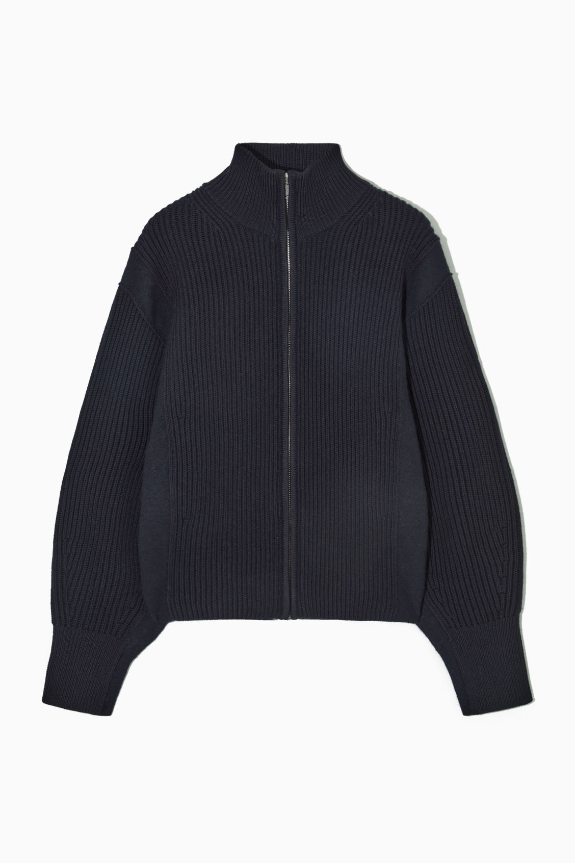 COS Knitted Wool Jacket in NAVY | endource