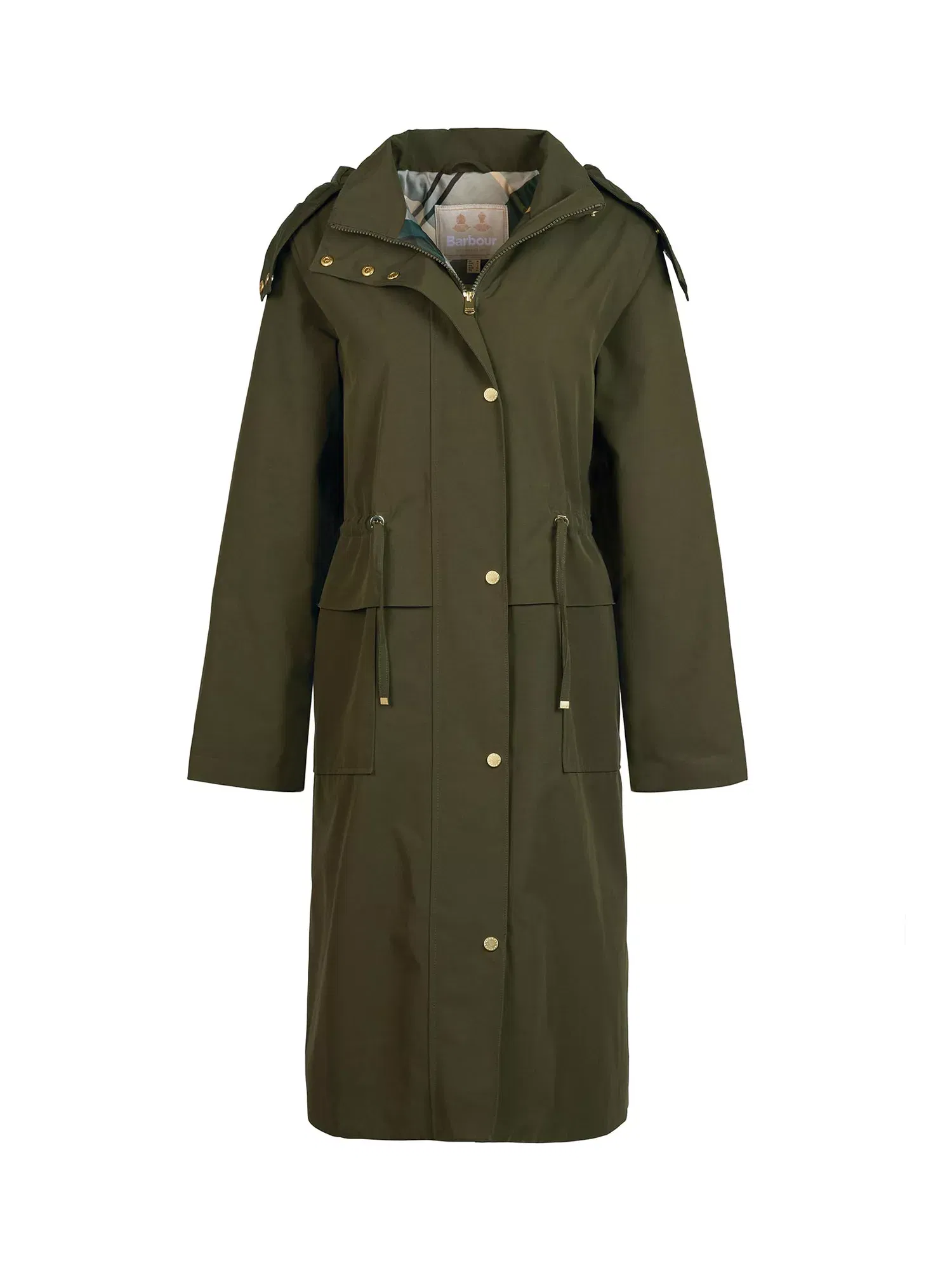 BARBOUR Lotte Plain Waterproof Longline Coat in Black | endource