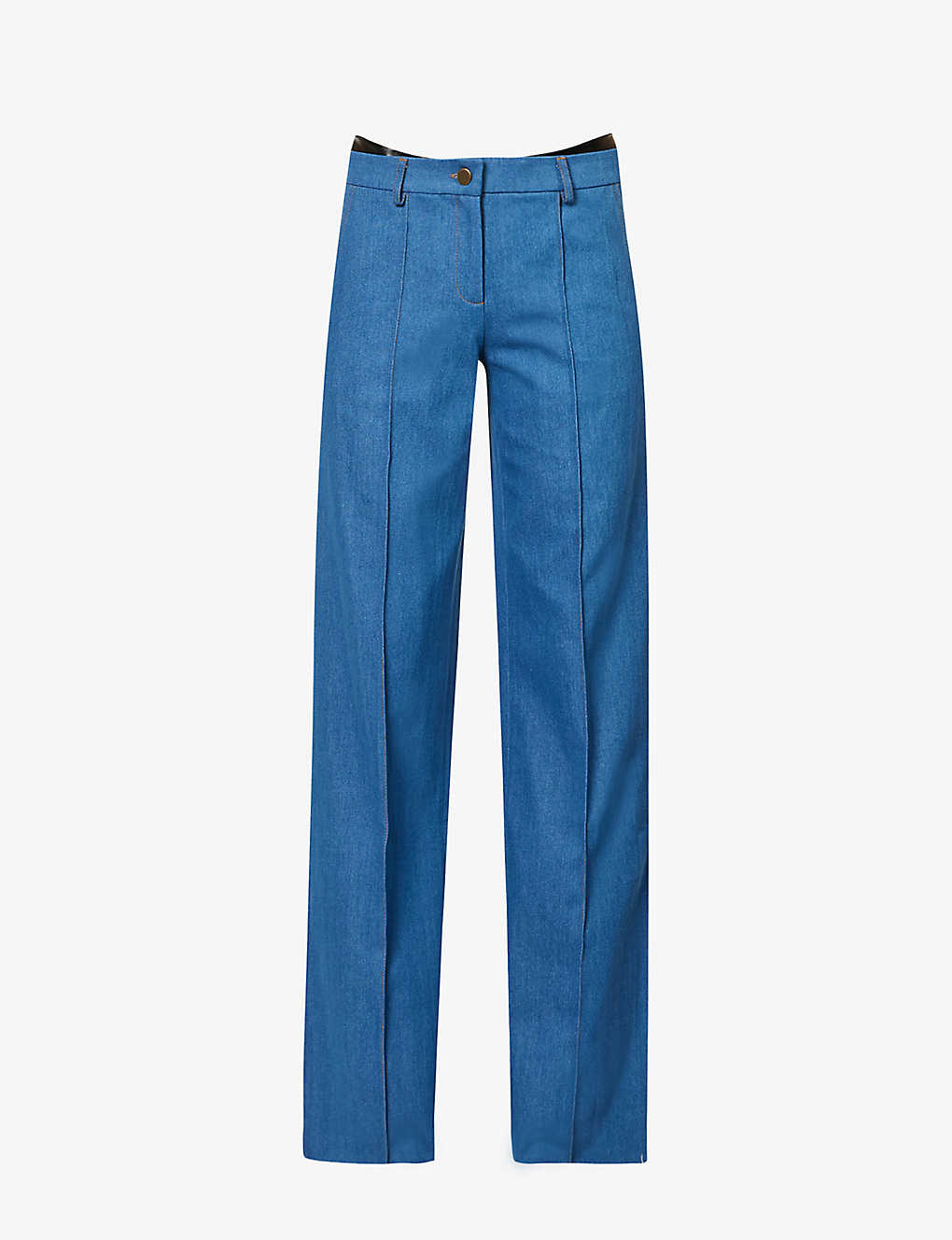 AYA MUSE Ule Pressed-Creases Wide-Leg Jeans in DENIM | endource