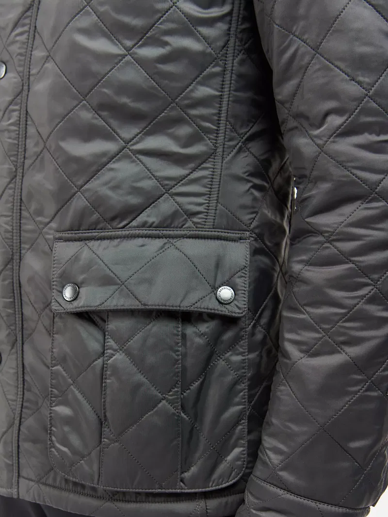 BARBOUR Tourer Ariel Polar Quilted Jacket in Charcoal | Endource