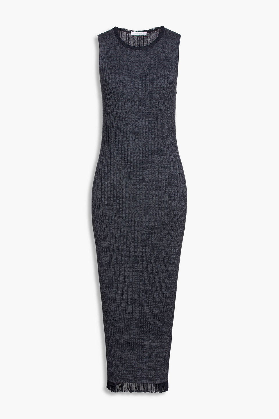 NINETY PERCENT Marled Ribbed Organic Cotton-Jersey Midi Dress in Gray ...