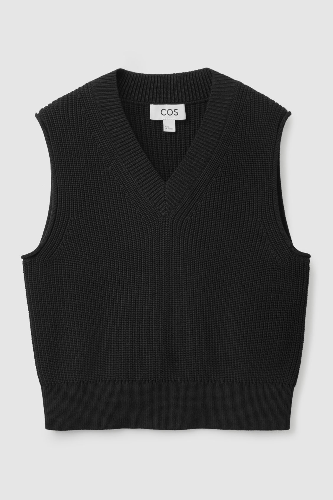COS Chunky Knit Vest in BLACK | Endource