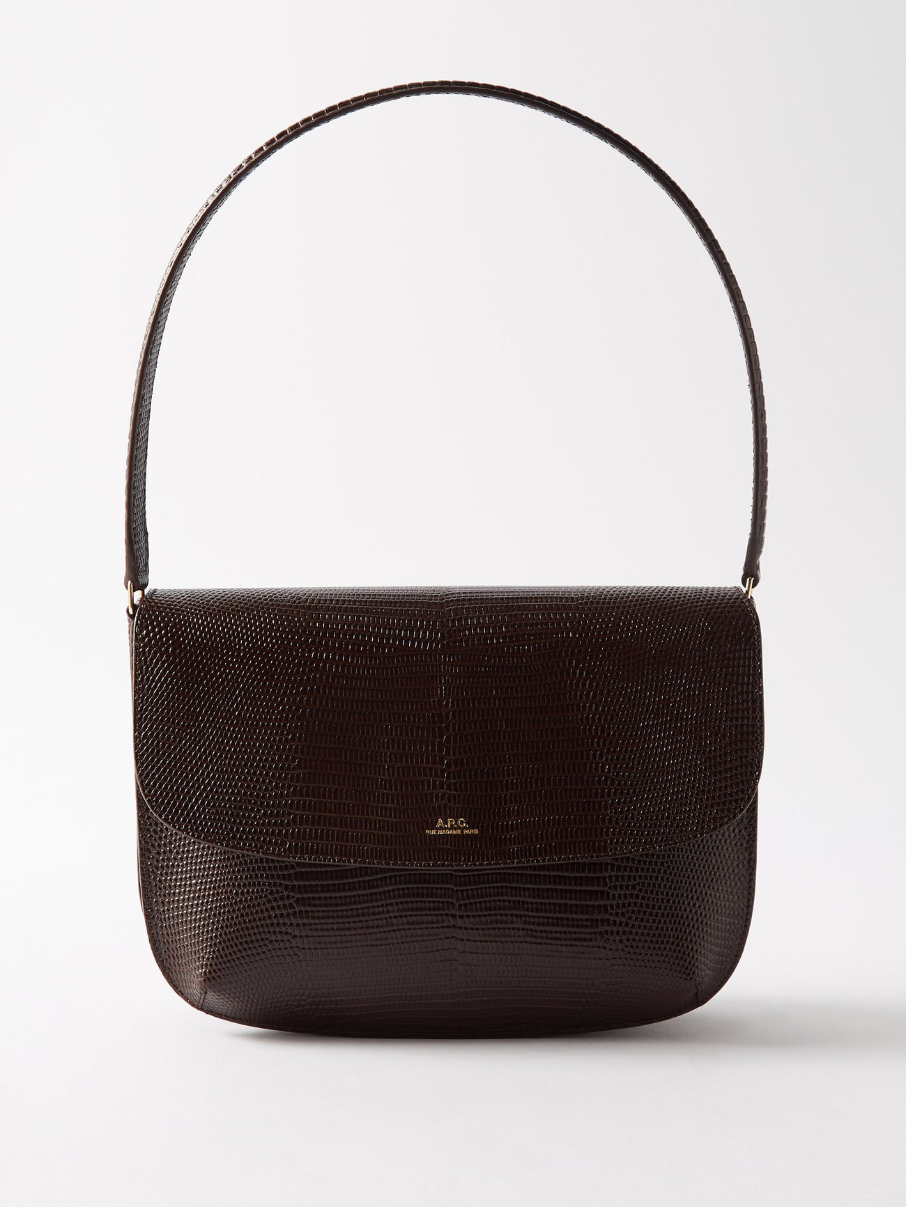 A.P.C. Sarah Lizard-Effect Leather Shoulder Bag | endource