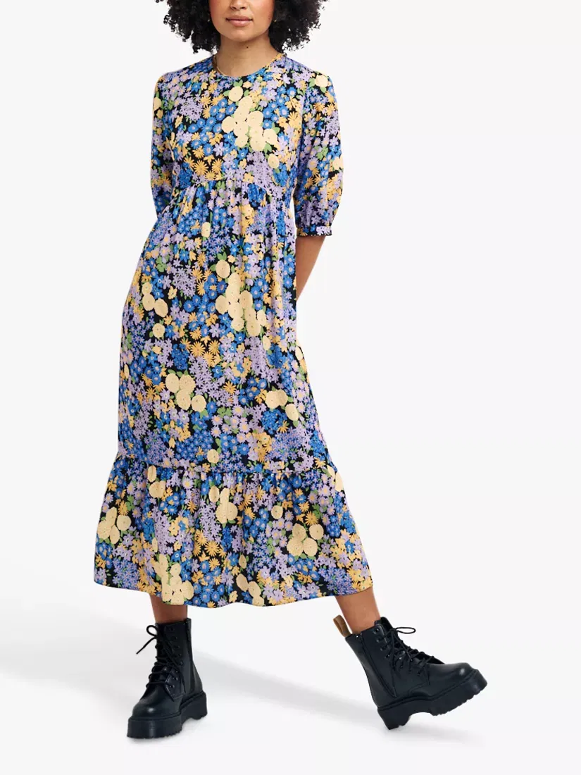 NOBODY'S CHILD Rachel Molly Floral Dress in Blue | endource