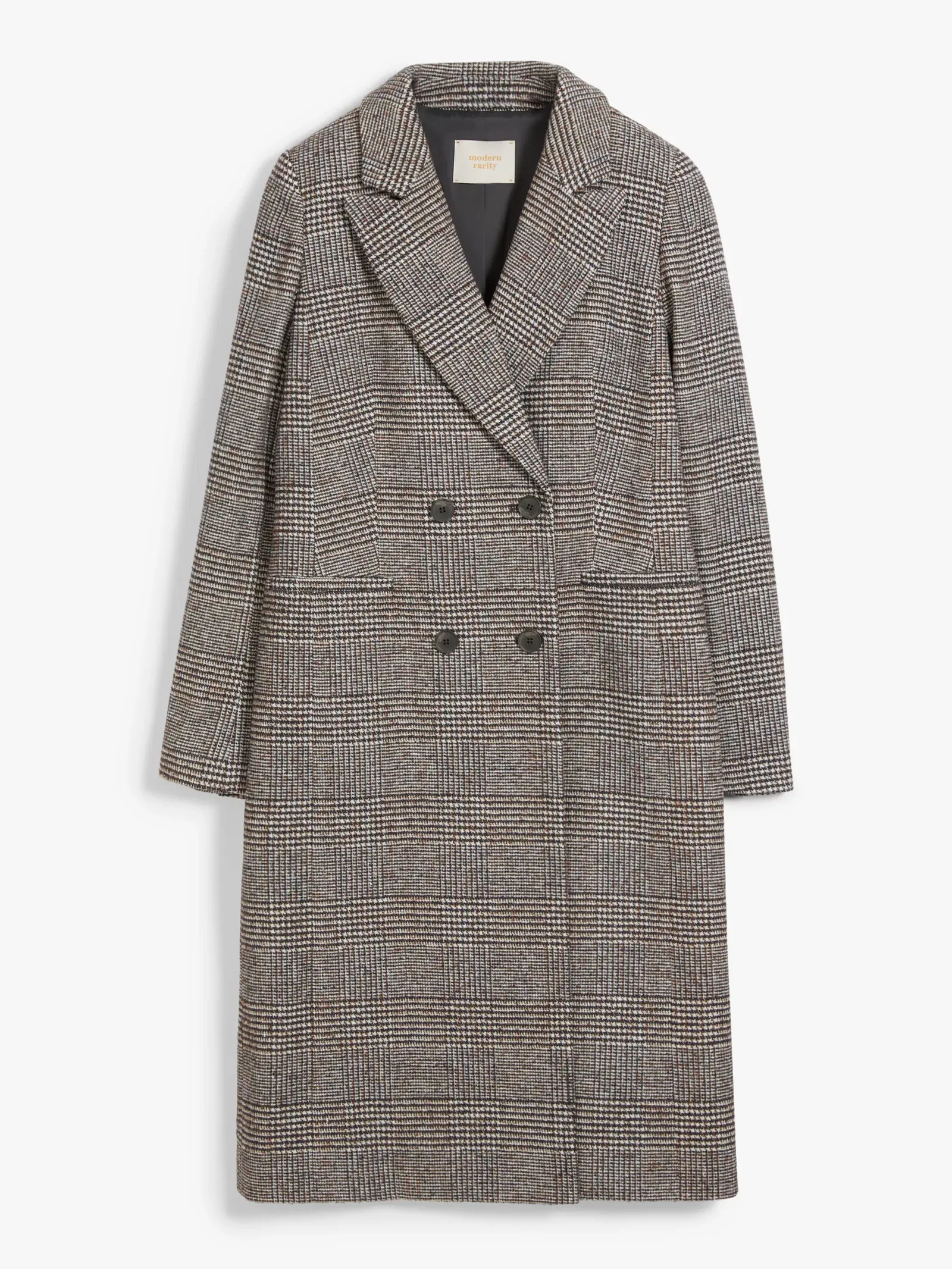 MODERN RARITY Wool Blend Check Coat | endource