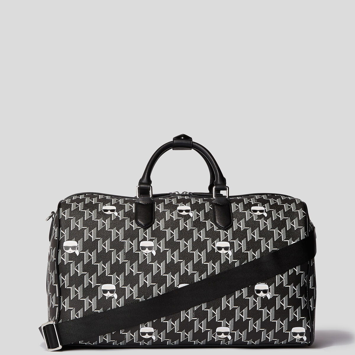 KARL LAGERFELD K/Ikonik Monogram Weekender in Black/Multi | endource