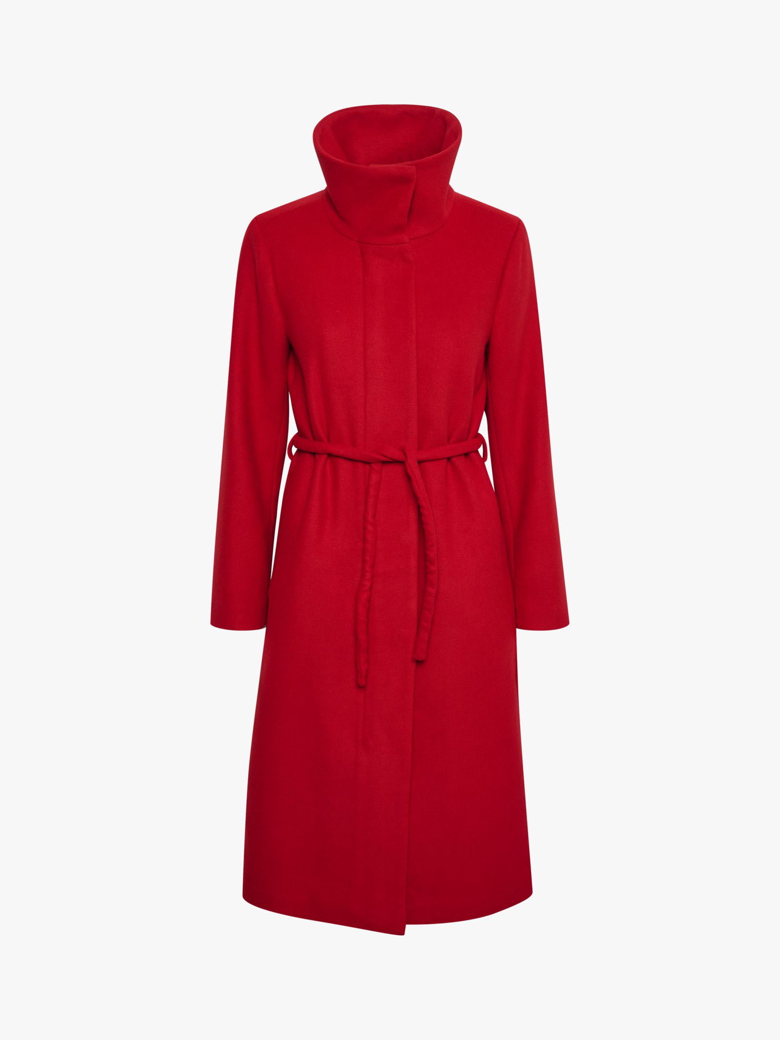 INWEAR Ming Funnel Neck Coat in Racing Red | endource