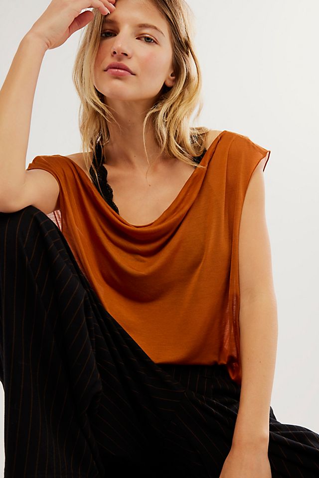 FREE PEOPLE Intimately - Current Mood Tee in Pretty Penny | Endource