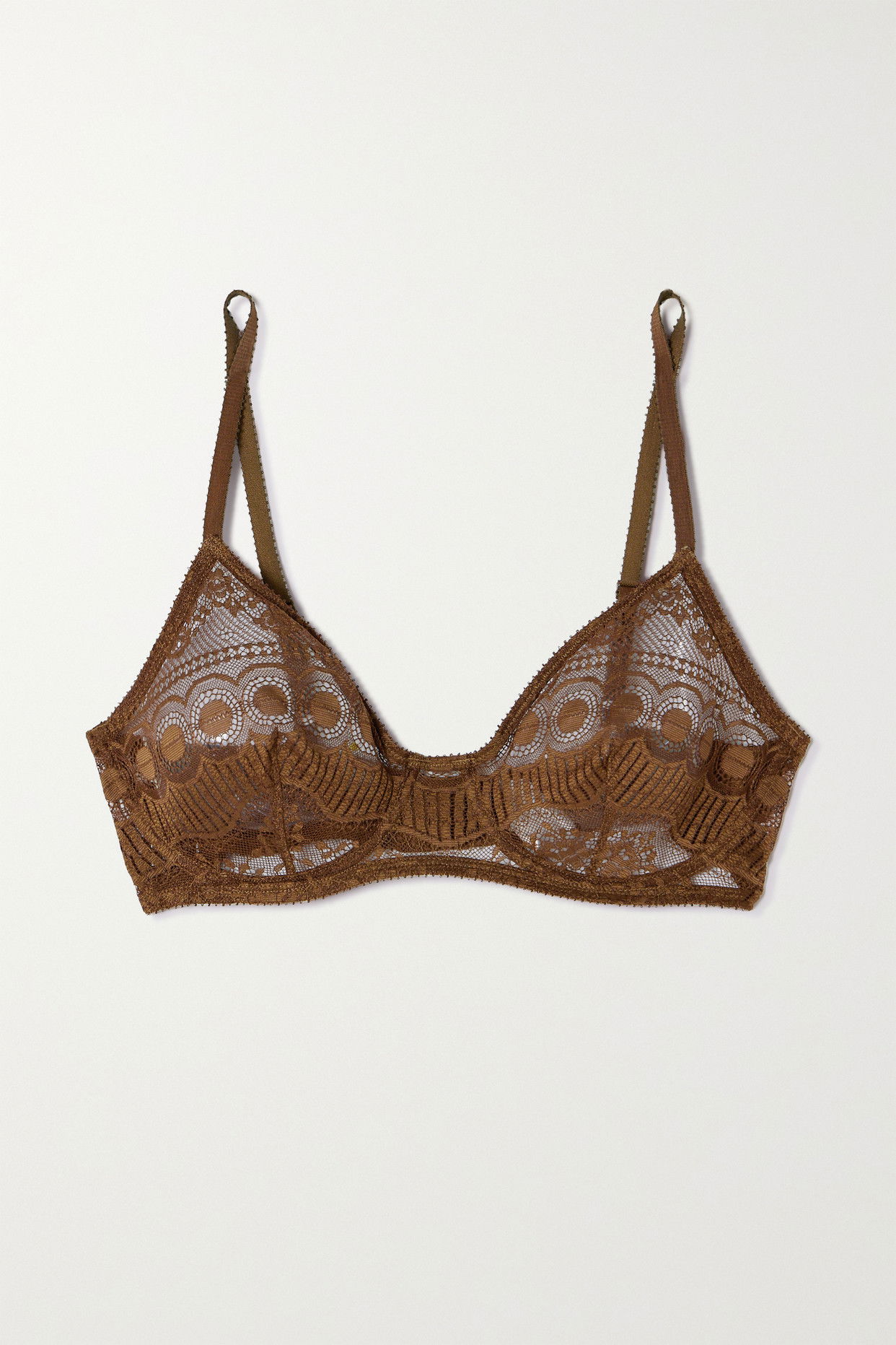 ERES Flore Trefle Lace Underwired Soft-Cup Bra in Brown | endource