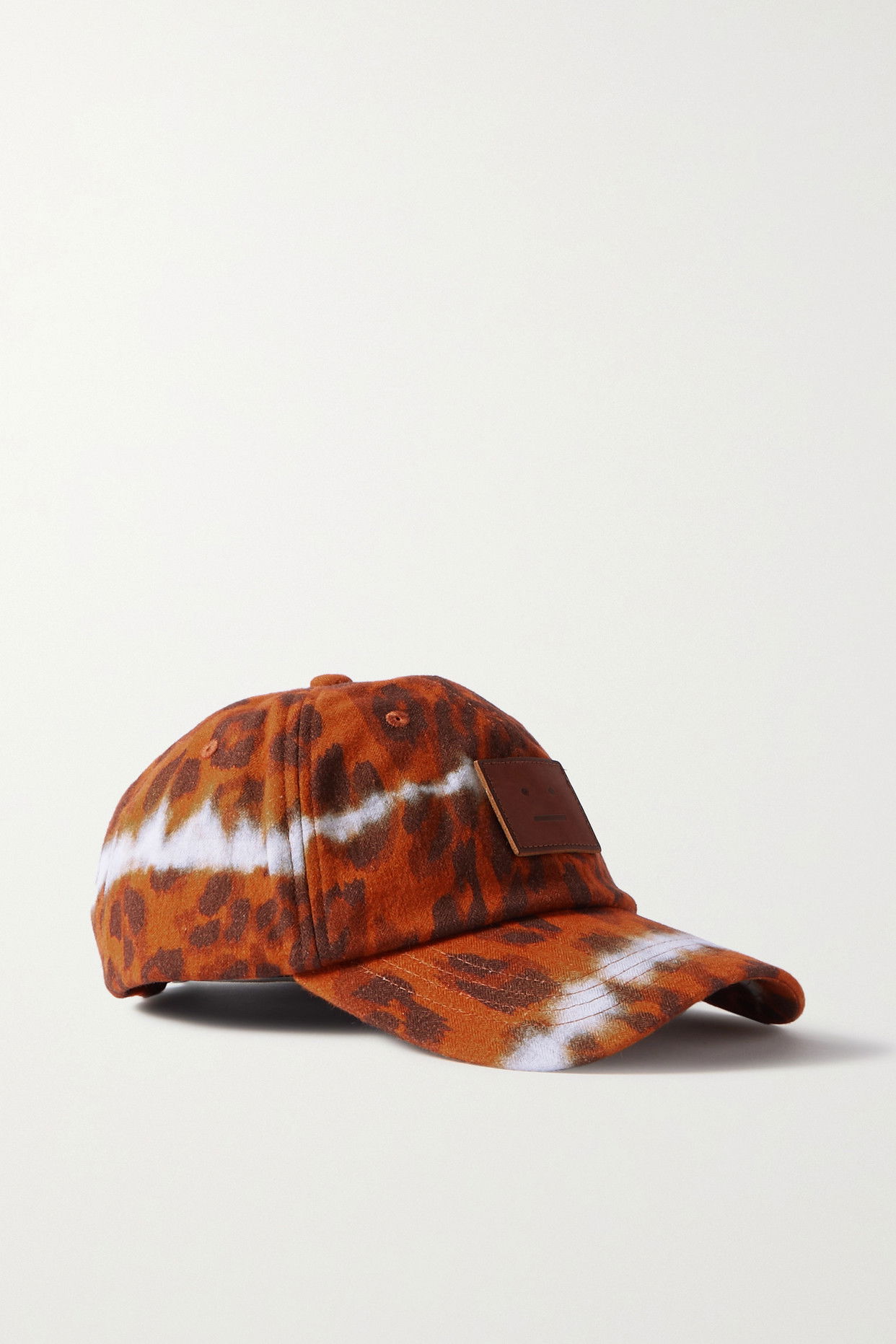 ACNE STUDIOS Logo-Appliquéd Leopard-Print Stretch-Cotton Cap in Brown | endource