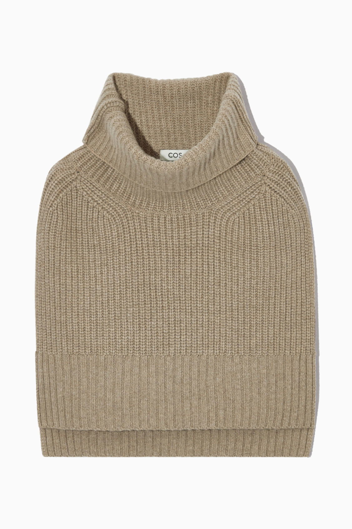 COS Chunky Ribbed-Knit Cashmere Hybrid Vest in BEIGE | Endource
