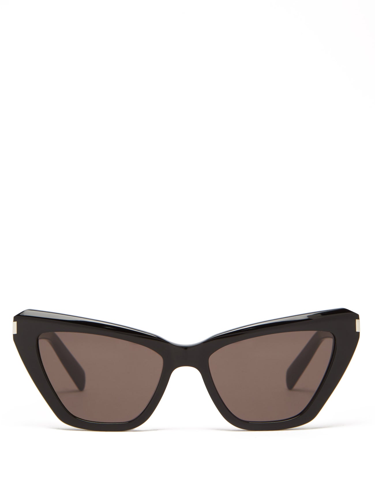SAINT LAURENT Angular Cat-Eye Acetate Sunglasses in Black | endource