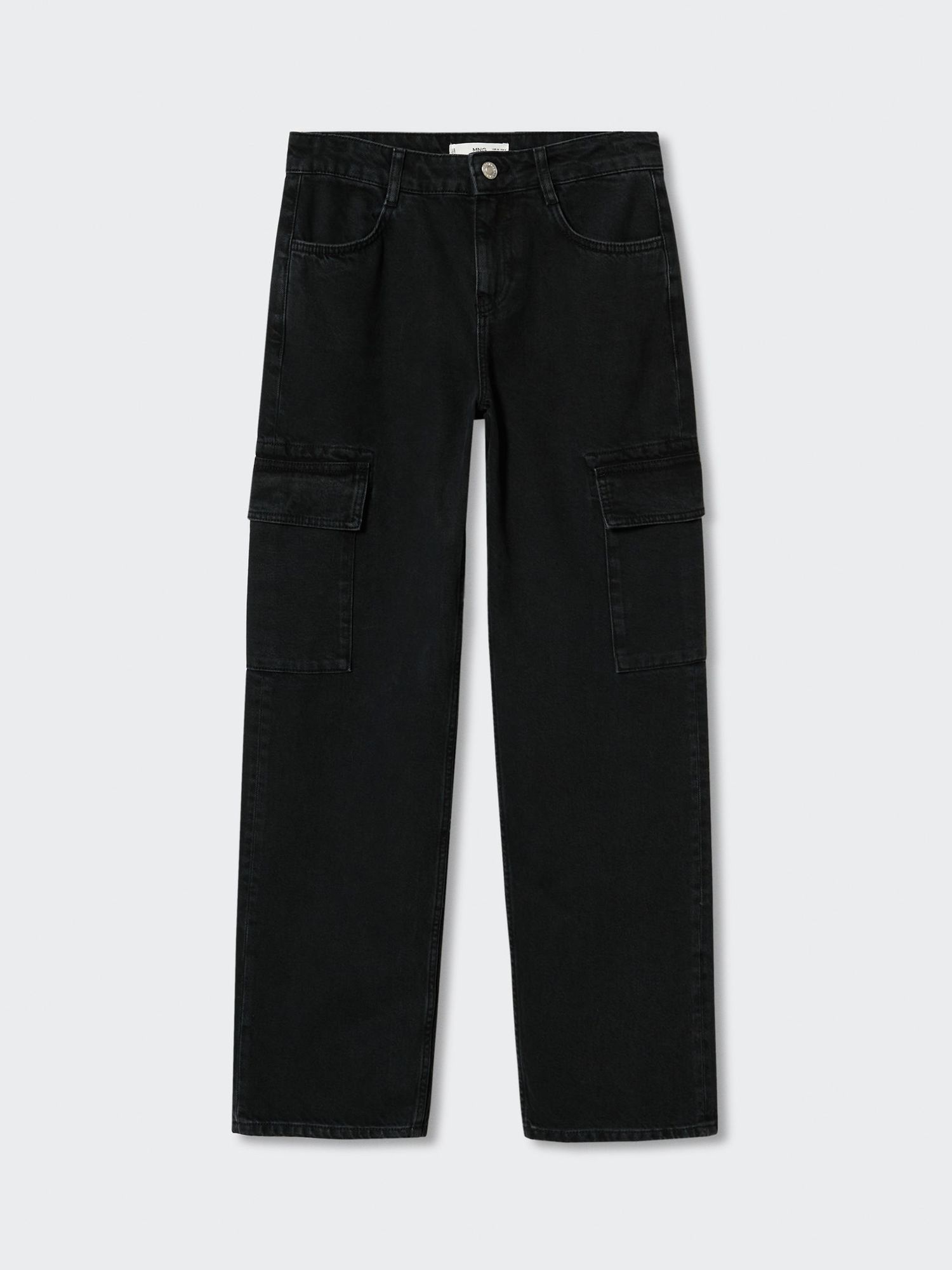 MANGO Cargo Jeans in Black | Endource